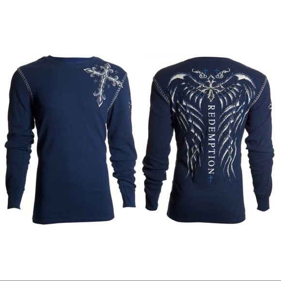Affliction | Shirts | Archaic By Affliction Mens Thermal Shirt Spine ...